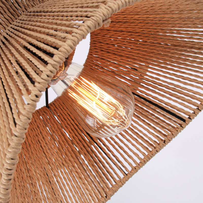 Blue Elephant 1 - Light Farmhouse Boho Geometric Rattan Pendant Light | Wayfair.co.uk